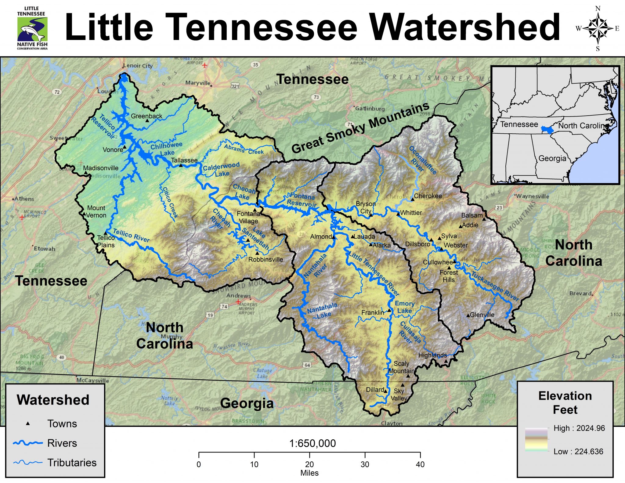 Watershed Maps – Little Tennessee Native Fish Conservation Area